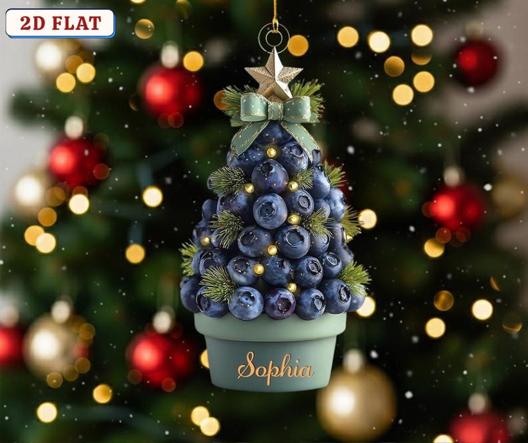 Personalized Acrylic Blueberry Christmas Ornament, Ideal for Fruit ...