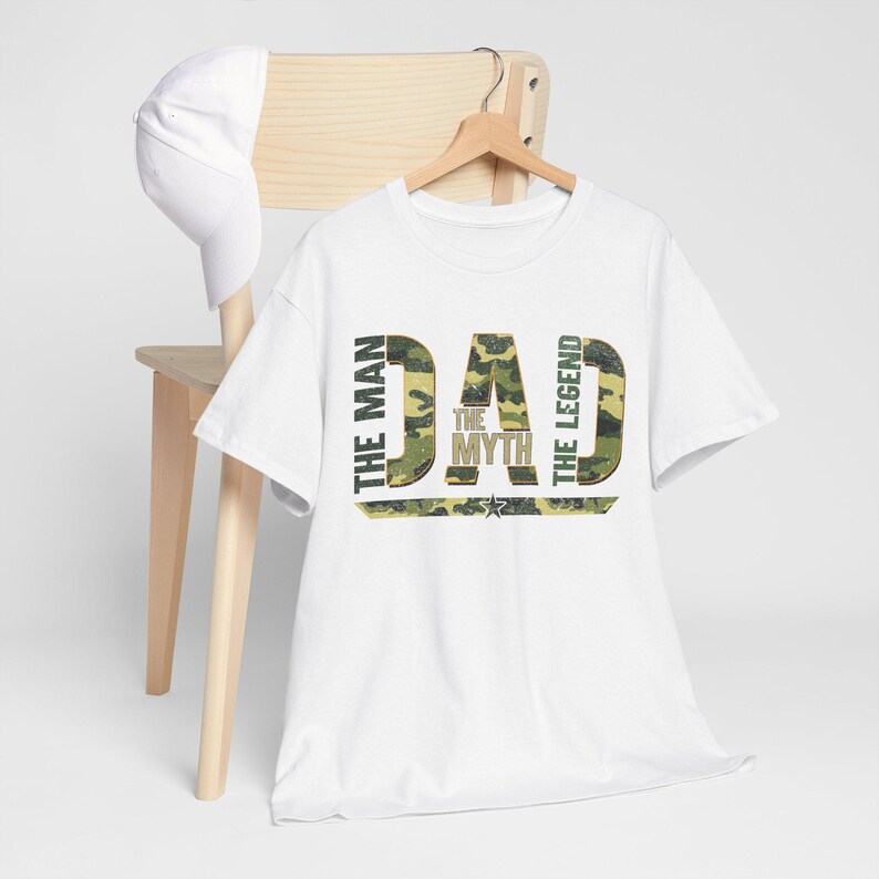 Man Myth the Legend Dad T-shirt | Camo Text Tee, Gildan 5000 Cotton - Etsy