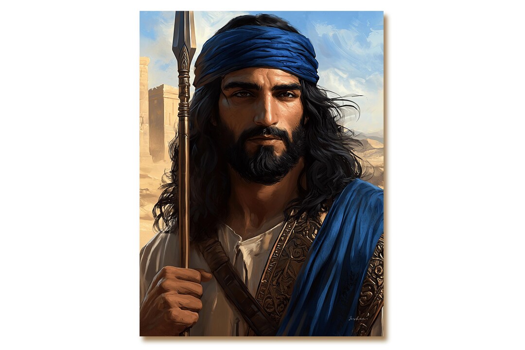 Joshua the Warrior of Faith Portrait | Biblical Wall Art Print ...
