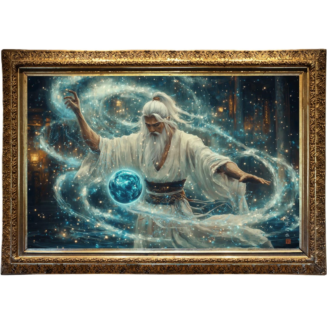 Pangu Wall Art | Chinese Creation God Print | Primordial Cosmos Artwork ...