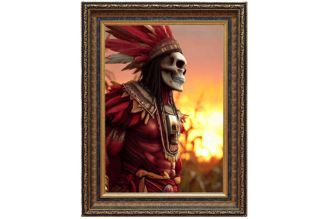 Xipe Totec Wall Art | Aztec God of Renewal Print | Flayed One of the ...