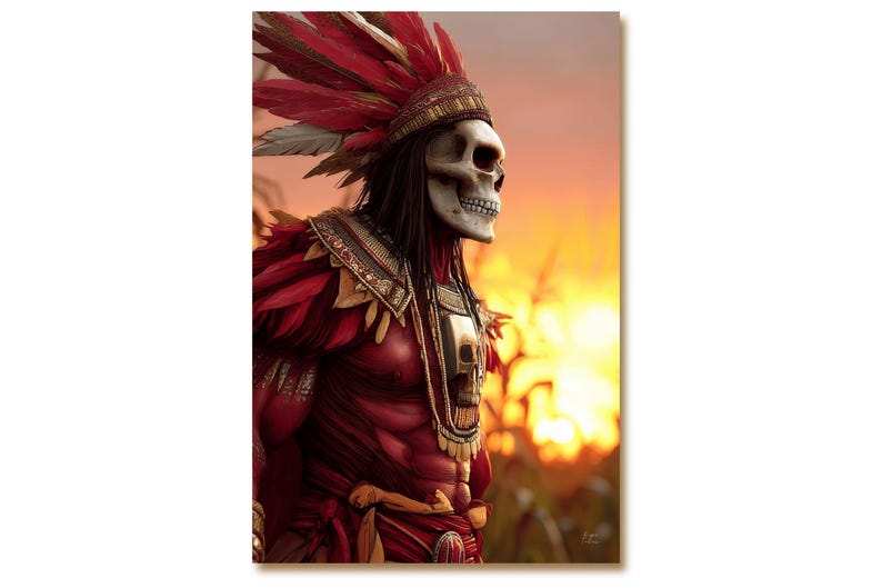 Xipe Totec Wall Art | Aztec God of Renewal Print | Flayed One of the ...