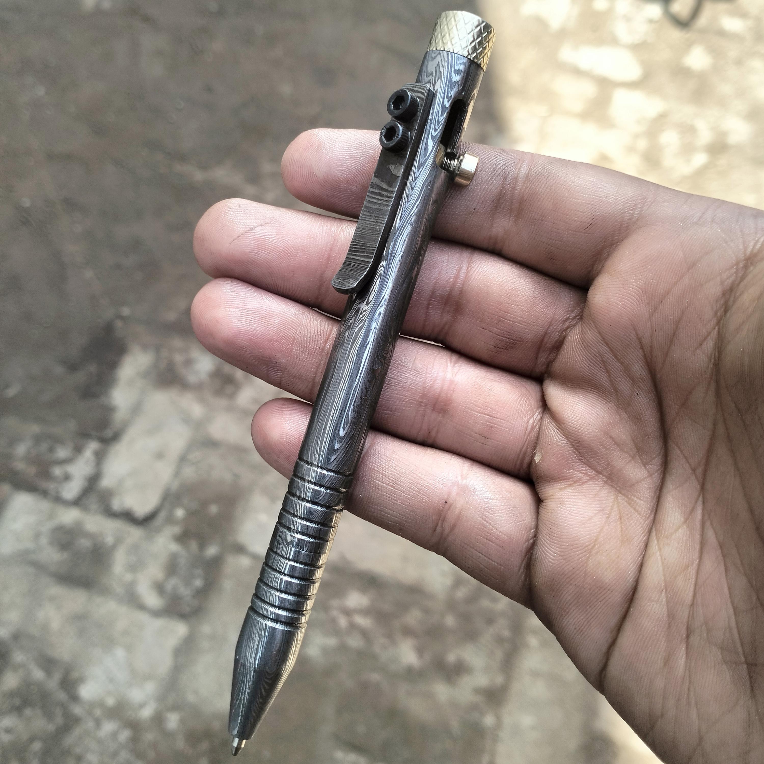 Handmade Damascus Steel Writing Pen – Handcrafted Ballpoint Gift for ...