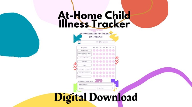 At-home Child Illness Tracker | Printable Sick Day Log for Parents ...