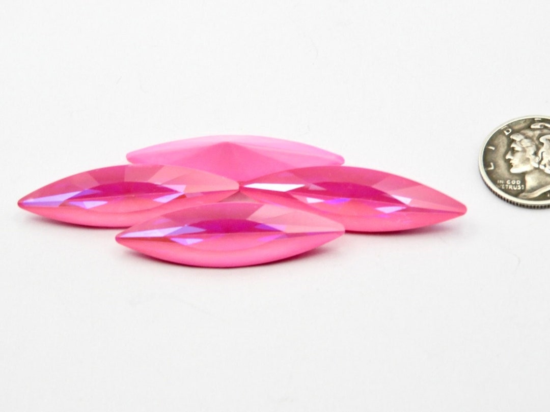 Ultra Pink AB UNF Preciosa 4200 35x9.5mm Slim Navette Stone - Etsy