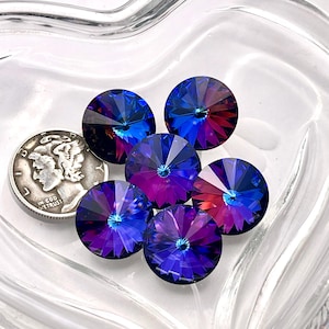 Meridian Blue F 14mm Swarovski Art 1122 Rivoli Stone - Etsy