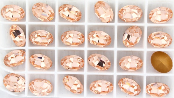 Light Peach F 12x10mm Vintage Swarovski 4100 Stones | Etsy