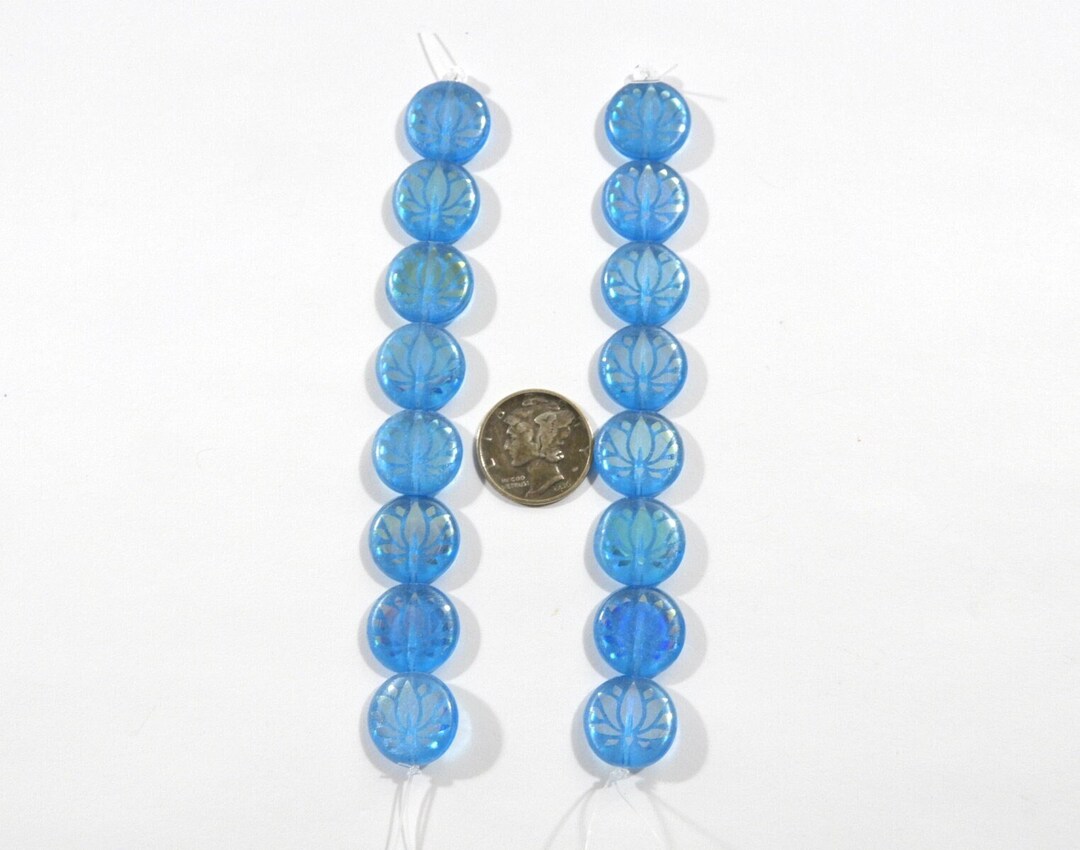 Transparent Blue AB Lotus Laser Tattoo 13mm Czech Beads - Etsy