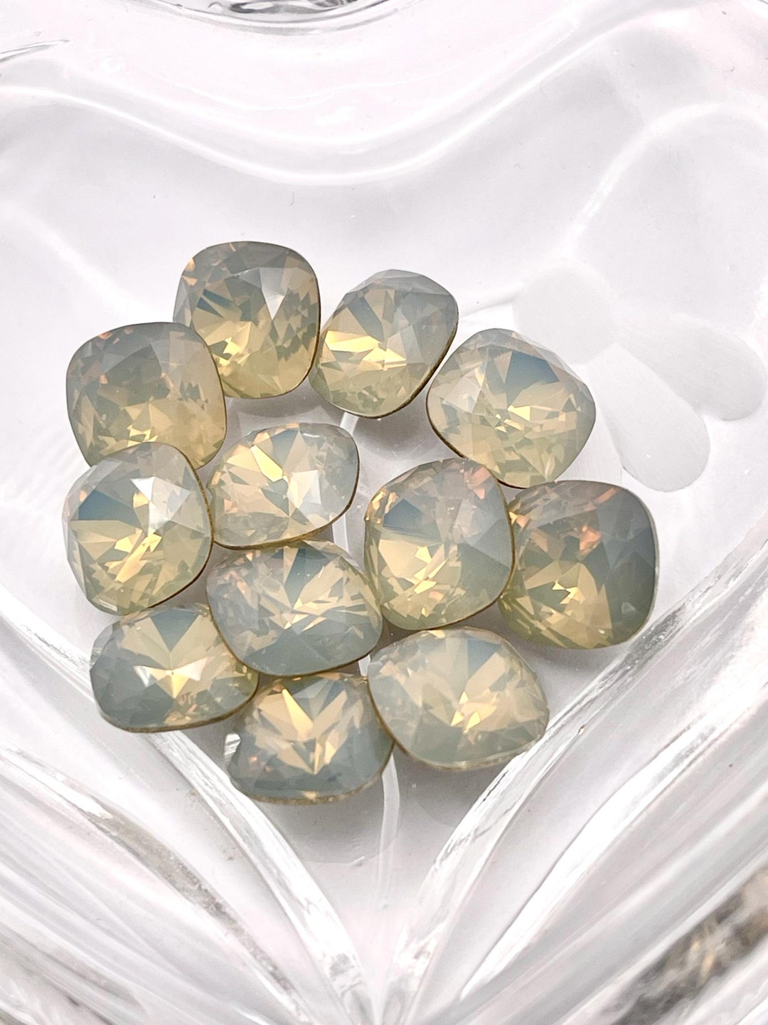 Light Grey Opal F 10mm Swarovski Art 4470 Cushion Cut Stone - Etsy