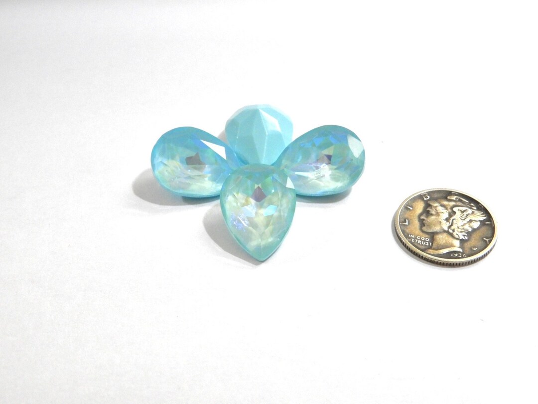 Ultra Turquoise AB UNF 18x13mm Preciosa 4320 Stone - Etsy