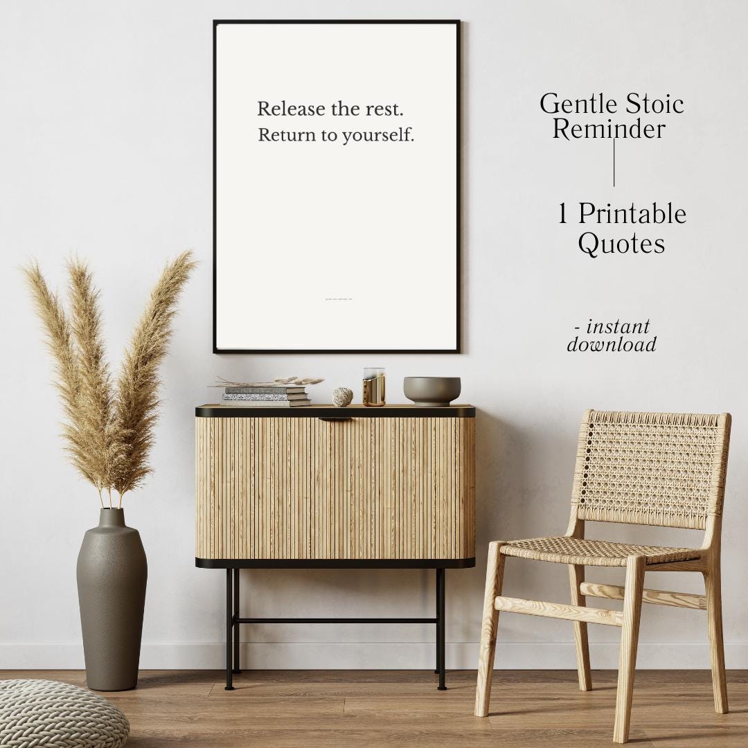 Minimalist Stoic Wall Art Printable | Release the Rest. Return to ...