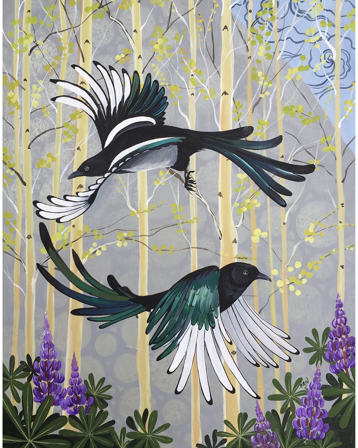 Magpie Print - Etsy