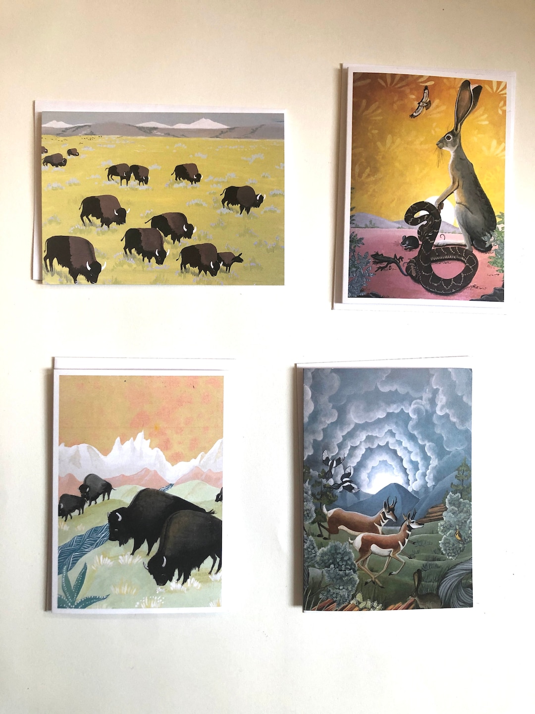 Set of 4 Wild West Greeting Cards - Etsy