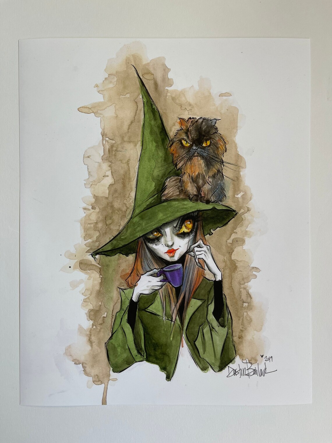 Coffee Witch and Kitty Series, Delores and Lenny Cat 8x10” PRINTS! by ...