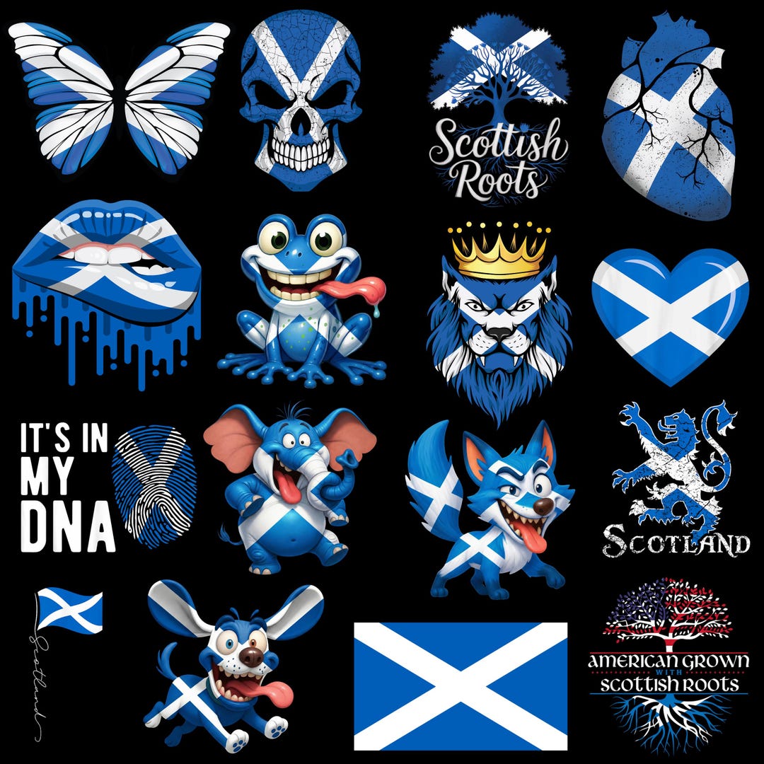 Scotland PNG Bundle | Scottish Flag Sublimation Designs | Scottish ...
