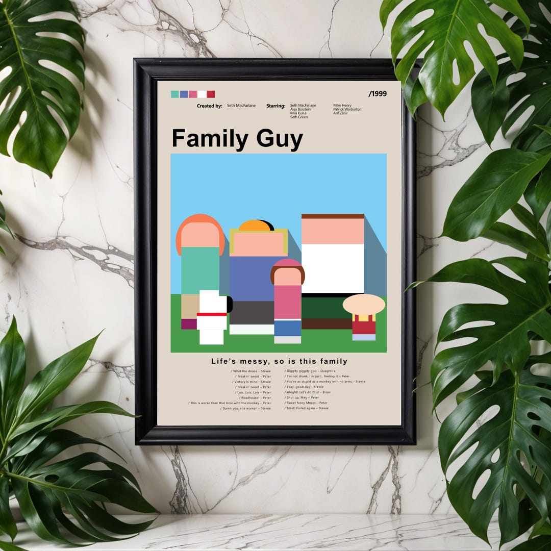Family Guy Poster | Peter, Lois, Stewie, Brian, Meg, Chris & Quagmire ...