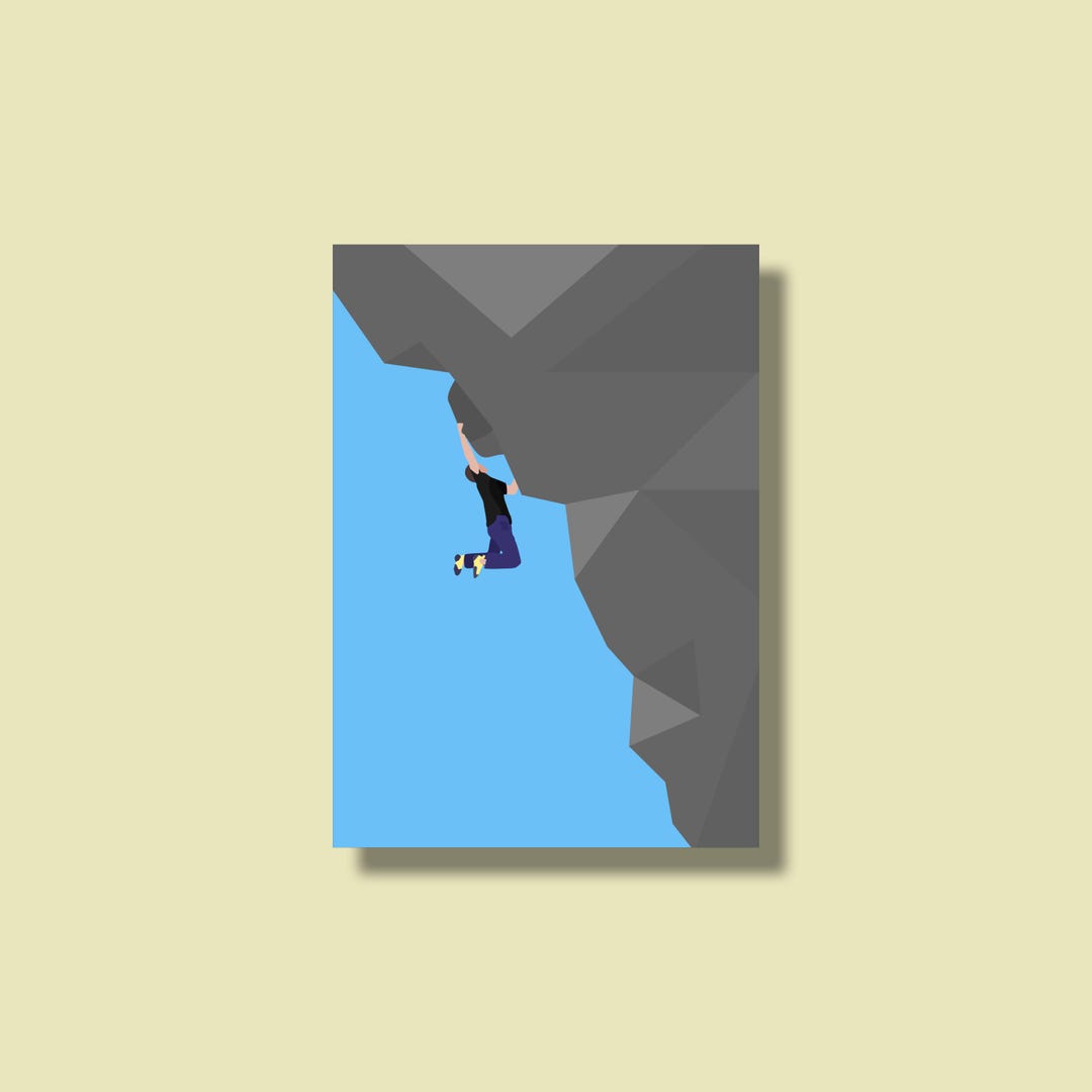 Bouldering Poster - Boulder & Rock Climbing Wall Decoration Gift for ...
