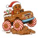 Christmas Gingerbread Man Monster Truck PNG, Boy Christmas Png, Santa ...