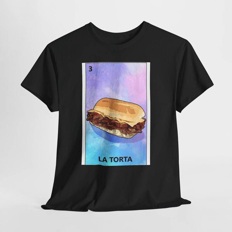 La Torta Sandwich Tee | Lotería Style Mexican Food Illustration - Etsy