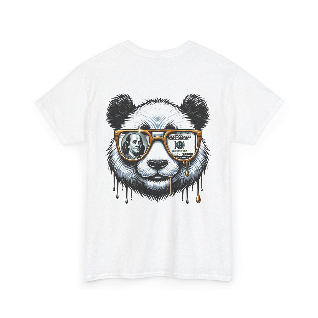 Panda With Money Glasses T-shirt | Dripping Ink Panda Graphic Tee - Etsy