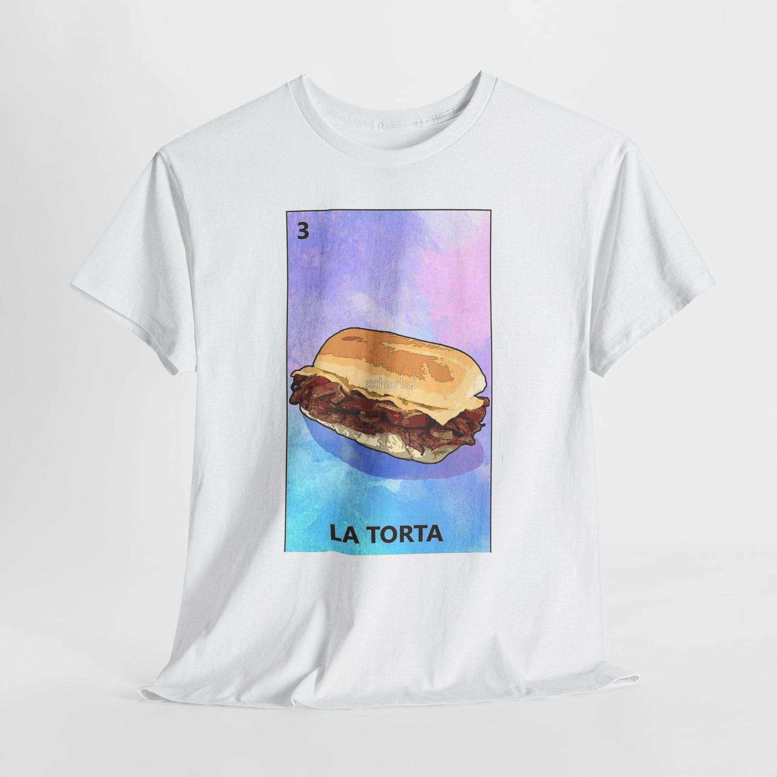 La Torta Sandwich Tee | Lotería Style Mexican Food Illustration - Etsy