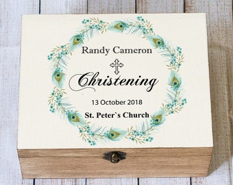 Personalized Baptism Memory Box Custom Christening Keepsake | Etsy