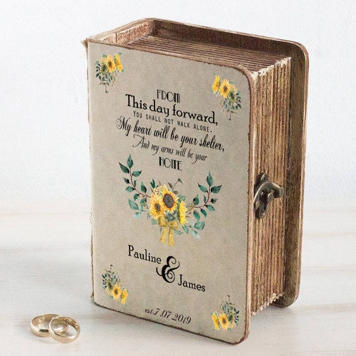 Personalized Ring Bearer Box Sunflowers Wedding Ring Box - Etsy