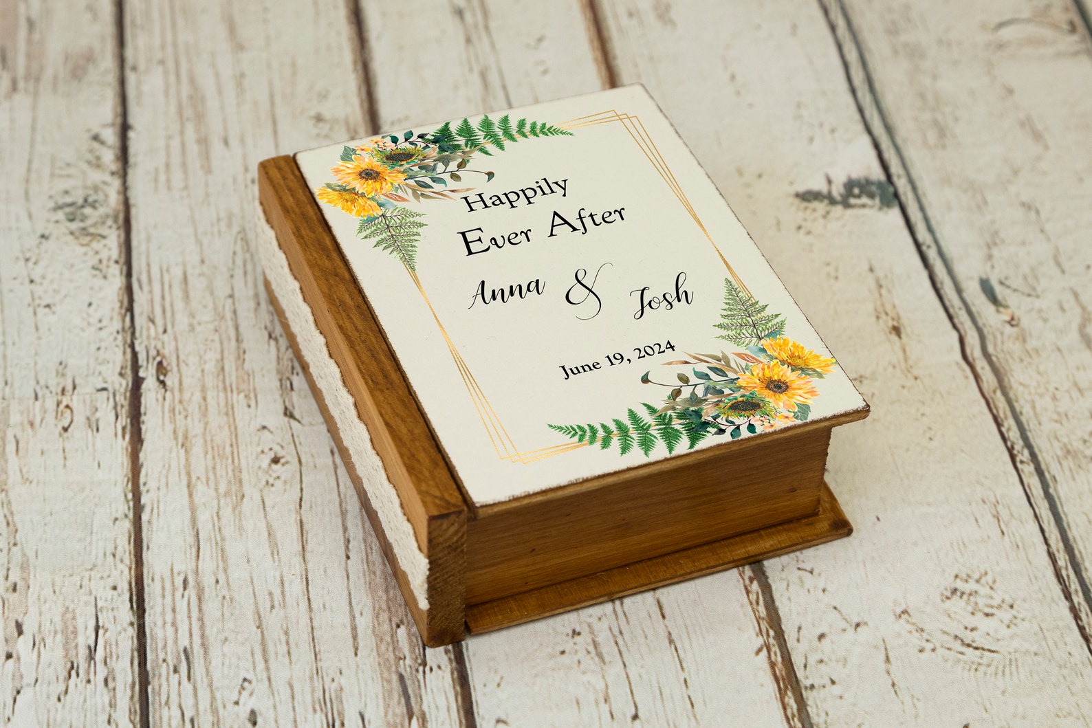 Personalized Ring Bearer Box Sunflowers Wedding Ring Box - Etsy
