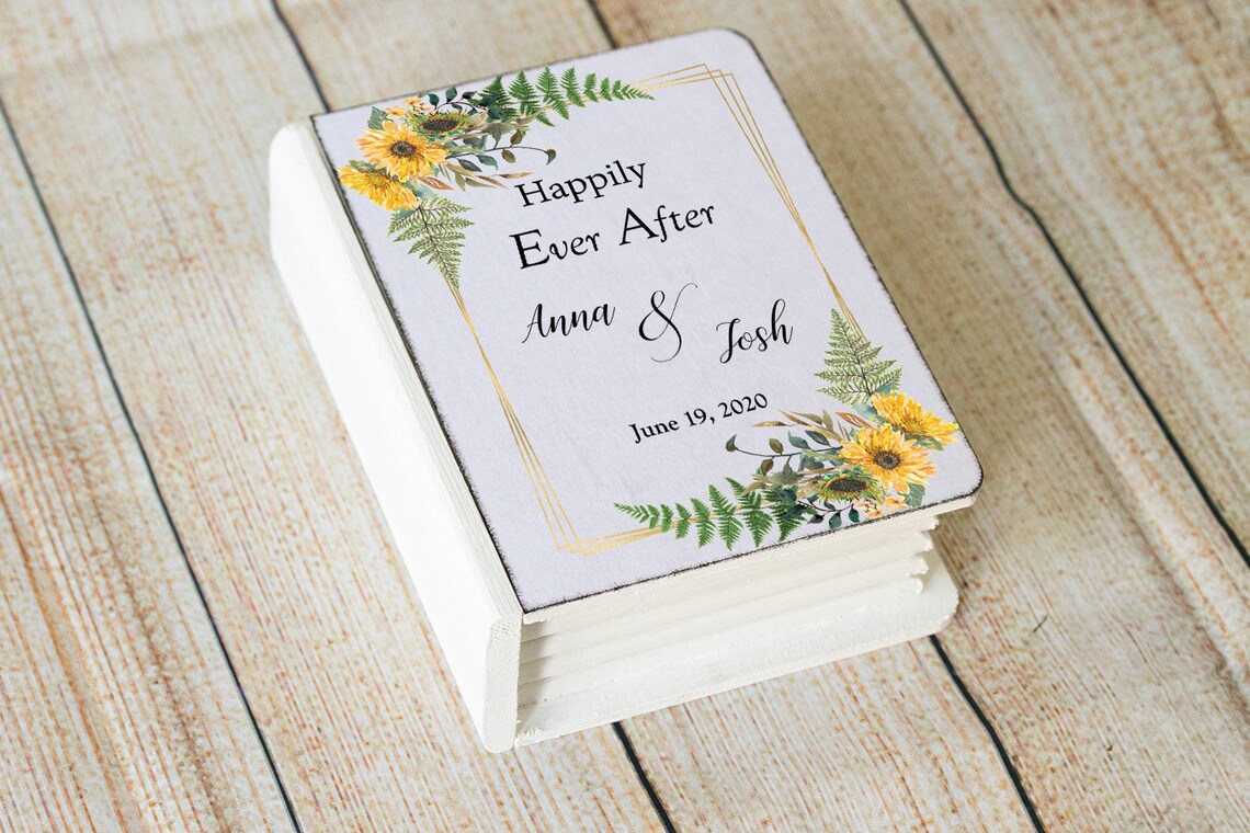 Personalized Ring Bearer Box Sunflowers Wedding Ring Box | Etsy