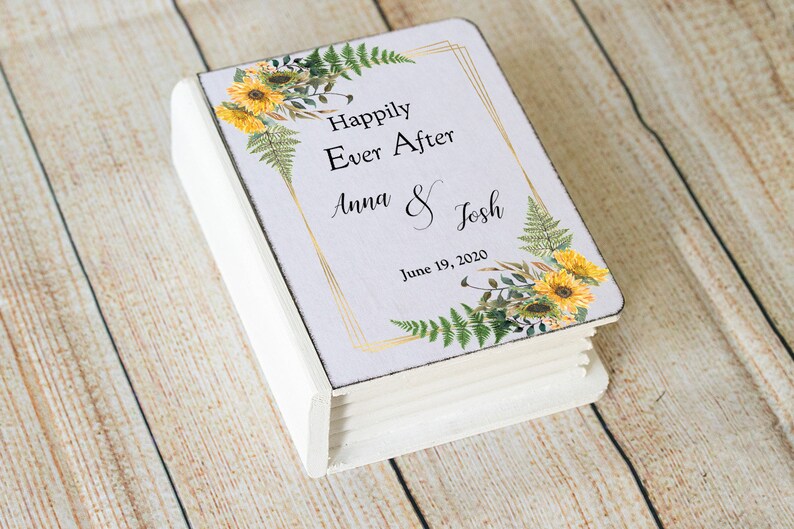 Personalized Ring Bearer Box Sunflowers Wedding Ring Box | Etsy