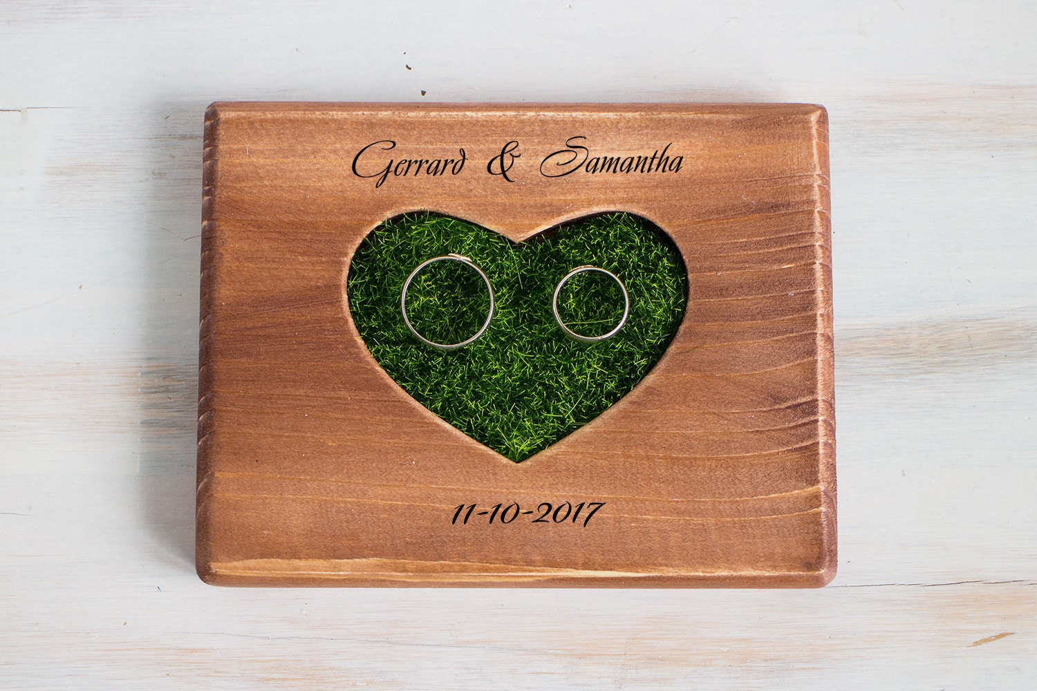 Wedding ring holder Personalized ring dish Rustic ring holder | Etsy