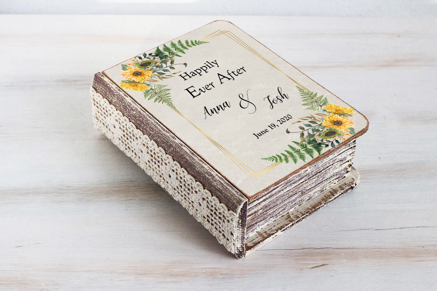 Personalized Ring Bearer Box Sunflowers Wedding Ring Box | Etsy