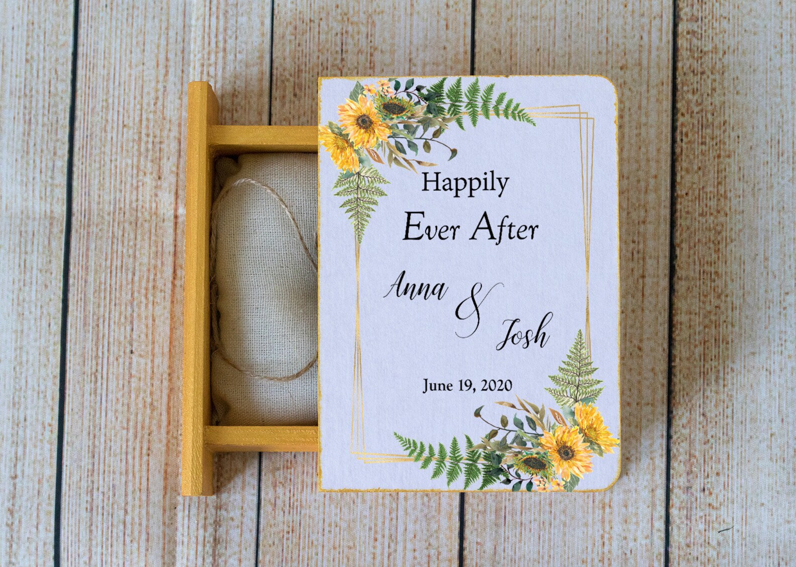 Personalized Ring Bearer Box Sunflowers Wedding Ring Box | Etsy
