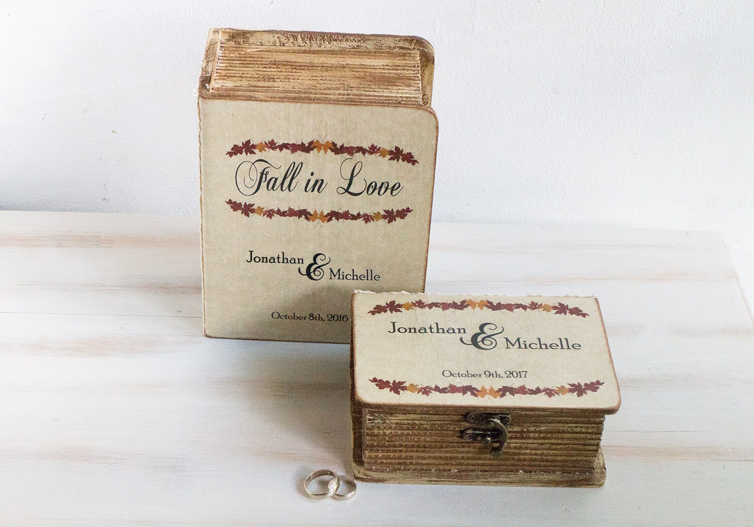 Autumn Wedding Card Box / Holder Fall Favors Box Wood Keepsake - Etsy