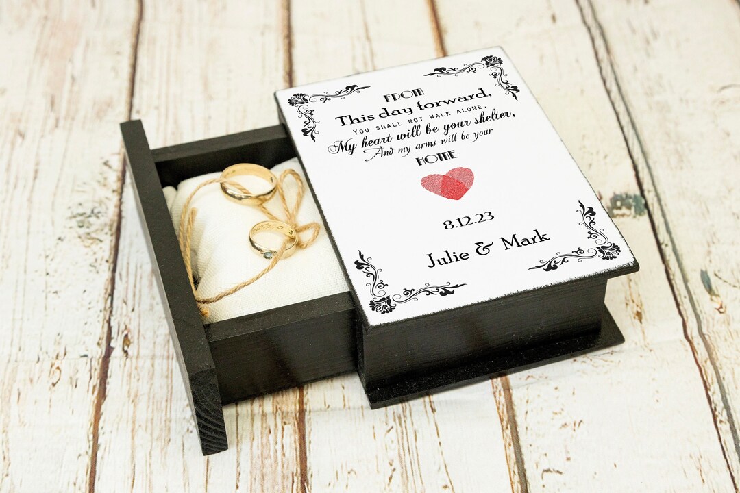 Personalized Wedding Ring Box – Custom Ring Bearer Box With Love Quote ...