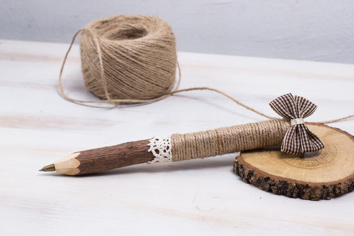 Personalized Rustic Tree Branch Pen: Woodland Wedding Guest Book - Etsy