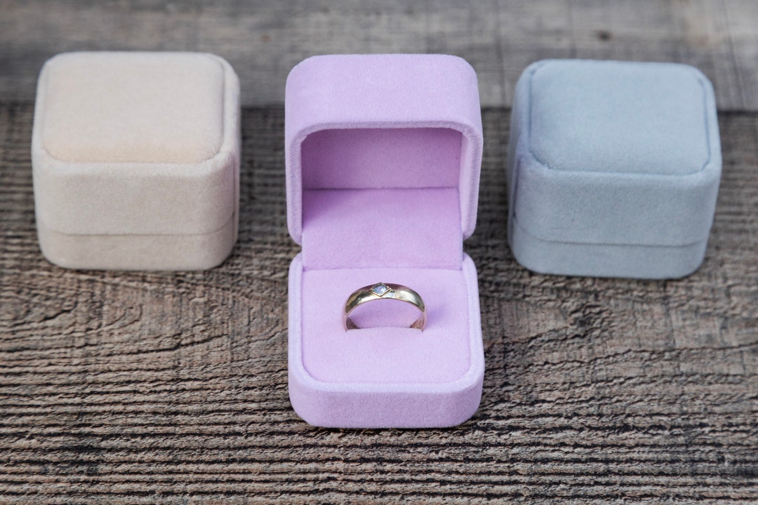 Luxury Velvet Wedding Box, Wedding Ring Box, Velvet Ring Bearer Boxes ...