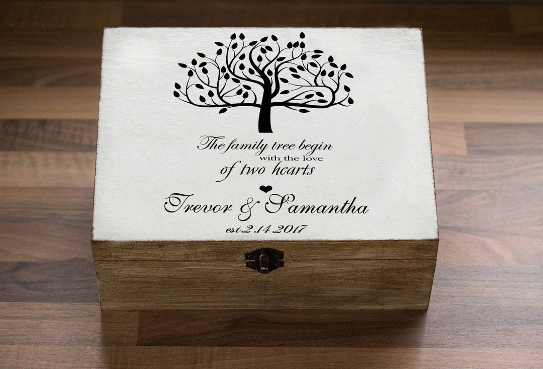 Personalized Wooden Keepsake Box, Wedding Memory Box, Tree of Life ...