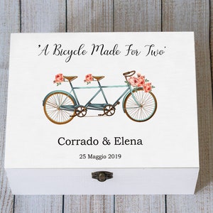 Bicycle Wedding Keepsake Box, Personalized Wedding Memory Box, White ...