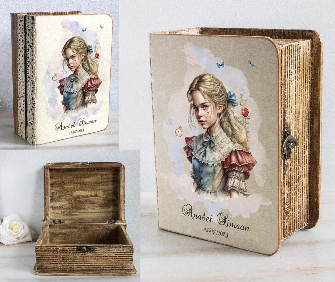 Personalised Keepsake Box, Alice in Wonderland Memory Box, Girl Memory ...
