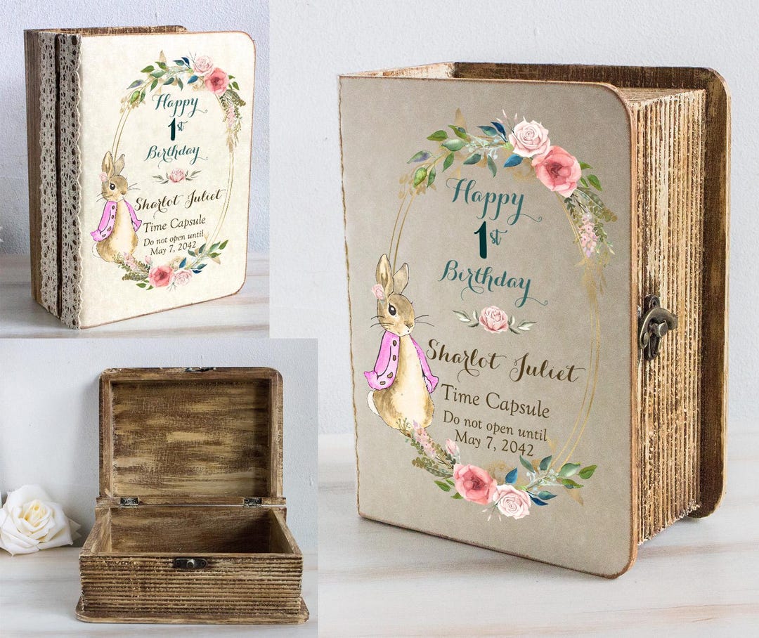 Personalized Peter Rabbit Keepsake Box – 1st Birthday Gift – Wooden ...