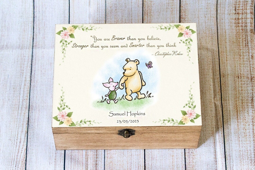 Personalized Winnie the Pooh Baby Keepsake Box – Wooden Memory Box ...