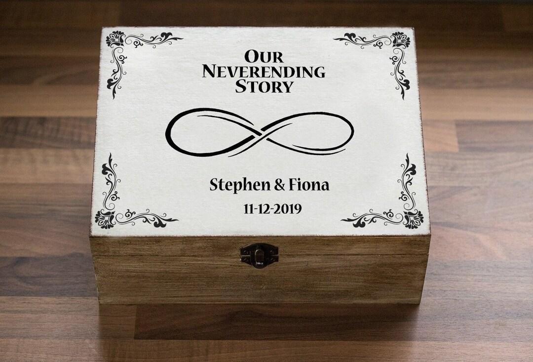 Neverending Story Wedding Keepsake Box, Personalized Wedding Memory Box ...