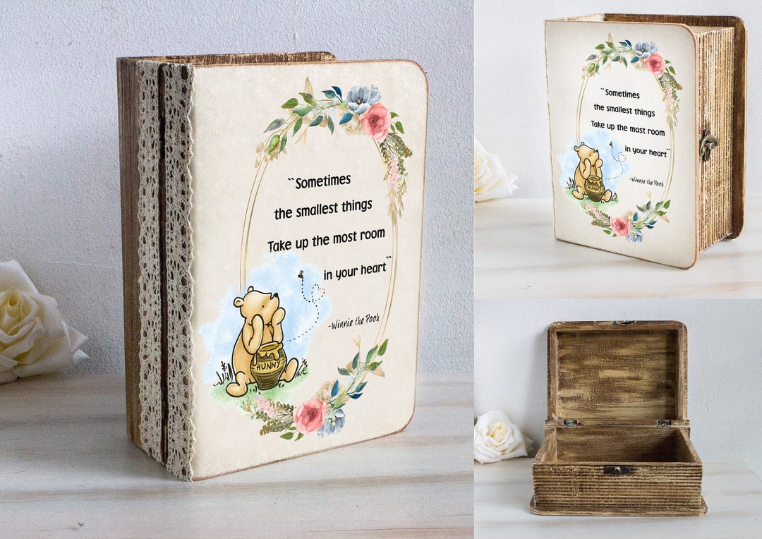 Winnie the Pooh Wooden Box, Personalised Baby Shower Box, Custom Quote ...