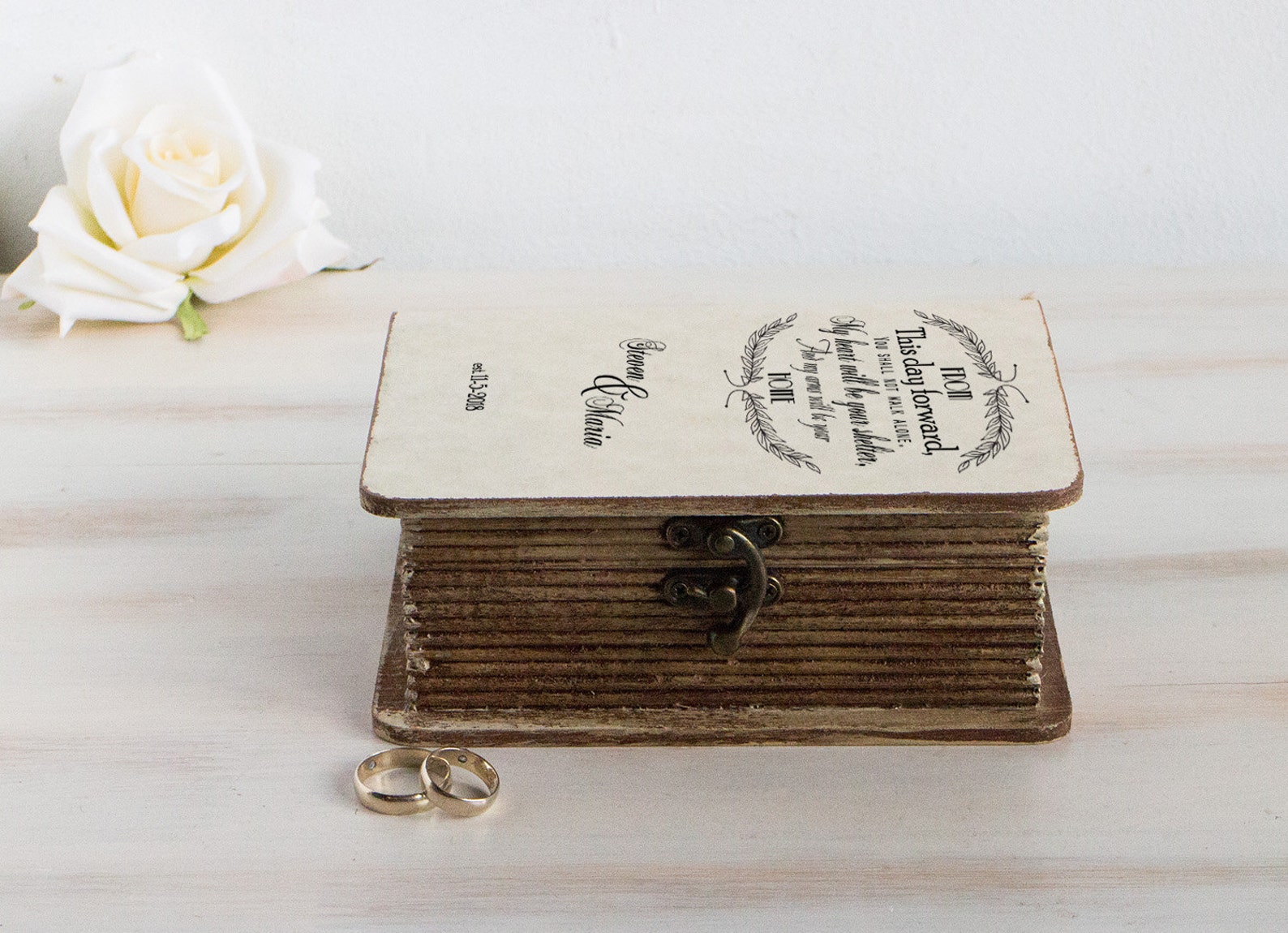 Rustic Wedding Box Wedding Ring Box Personalized Ring Box - Etsy