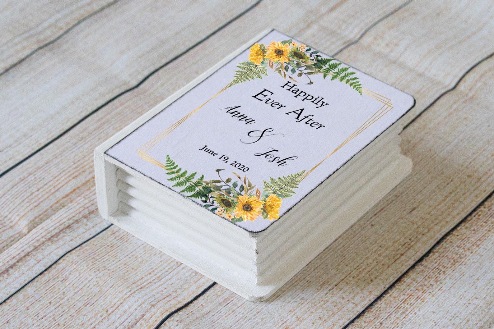 Personalized Ring Bearer Box Sunflowers Wedding Ring Box | Etsy