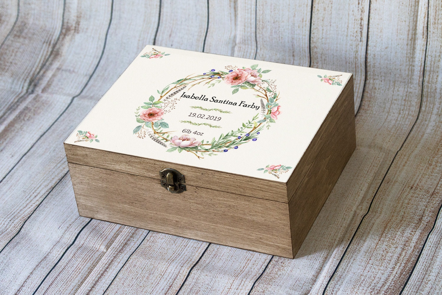 Personalised New Baby Keepsake, Memory Box, Custom Baby Gift Box ...