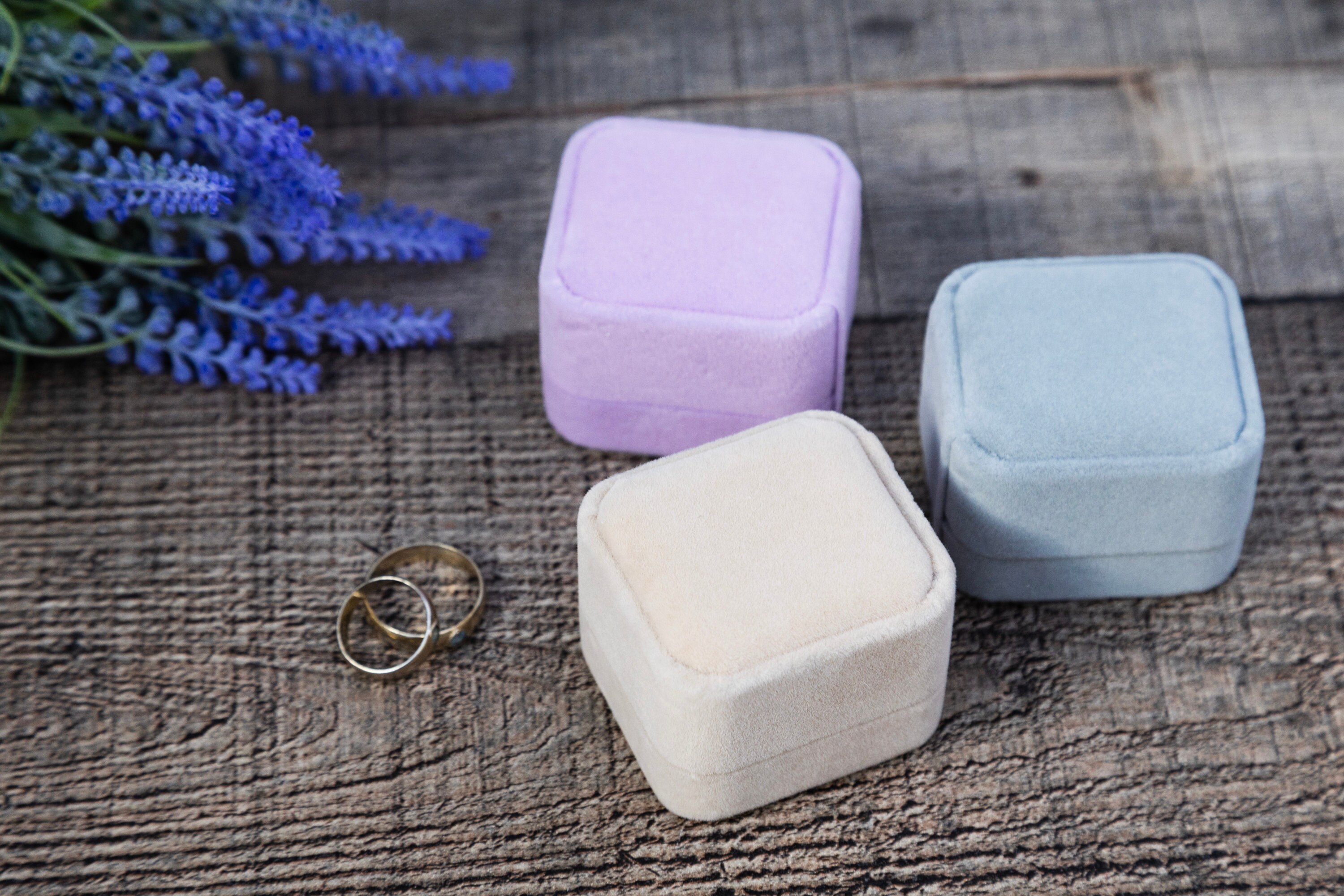 Velvet Wedding Ring Box, Luxury Wedding Box, Velvet Ring Bearer Boxes ...