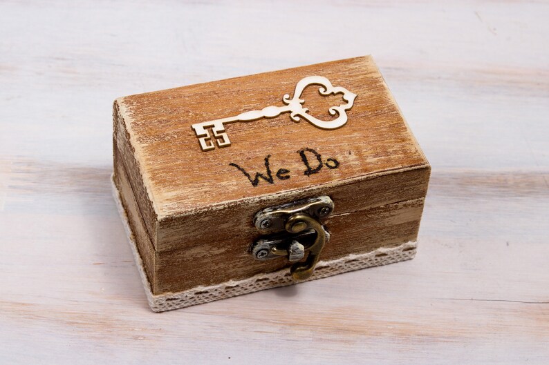 Wedding Ring Bearer Box We Do / I Do Ring Box Custom Wedding | Etsy
