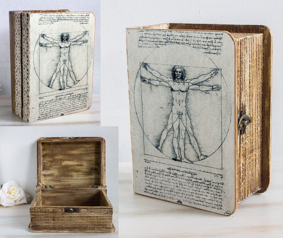 Leonardo Da Vinci Memory Box, Vitruvian Man Keepsake Box, Memory Box ...